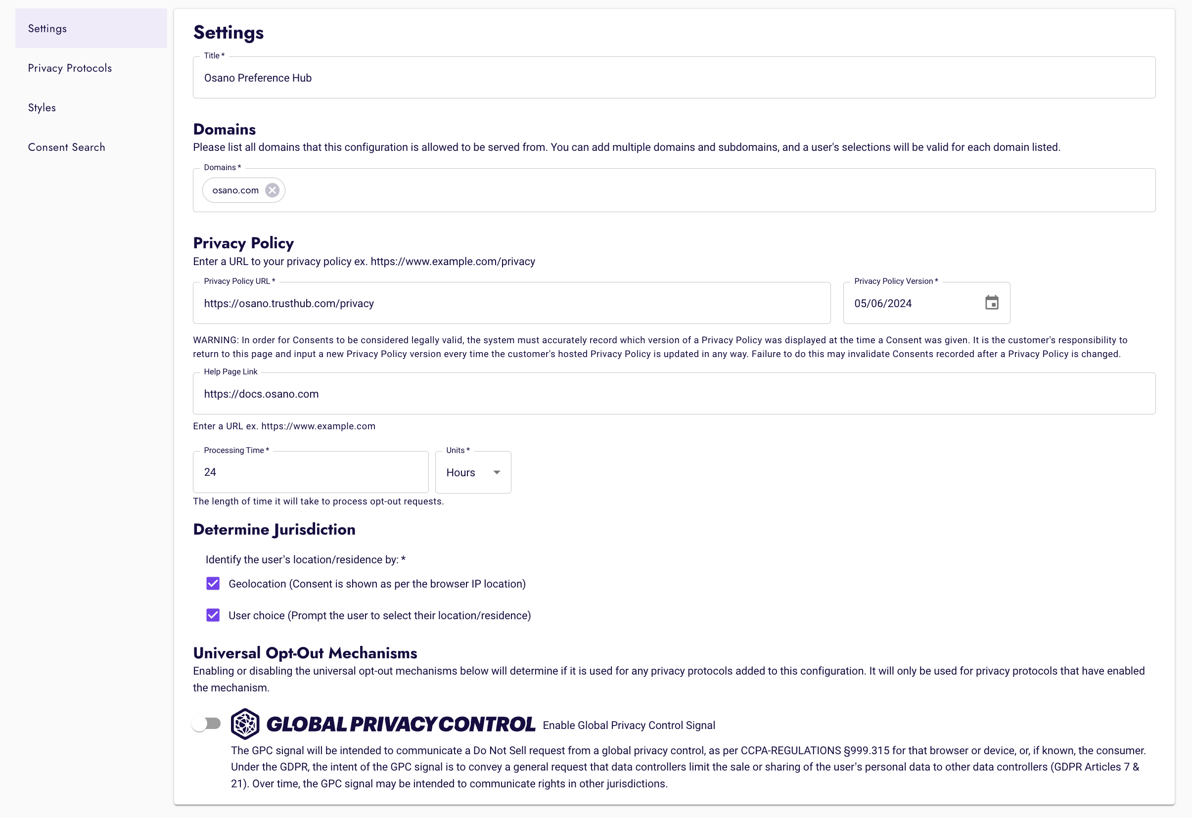 Create A Unified Consent Configuration Osano