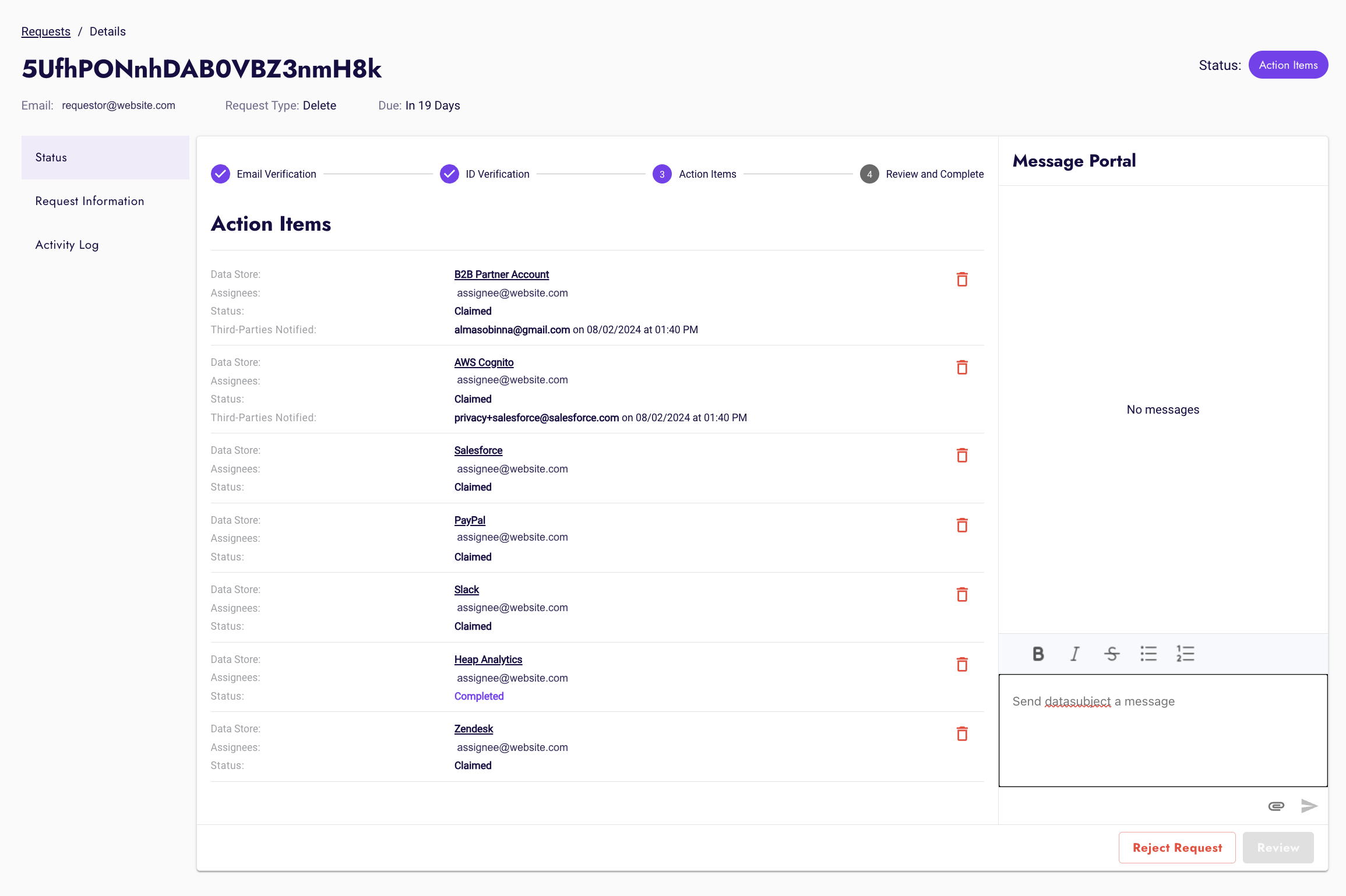 Request Details – Osano